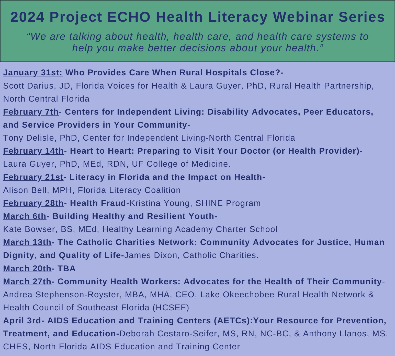 Project ECHO Health Literacy